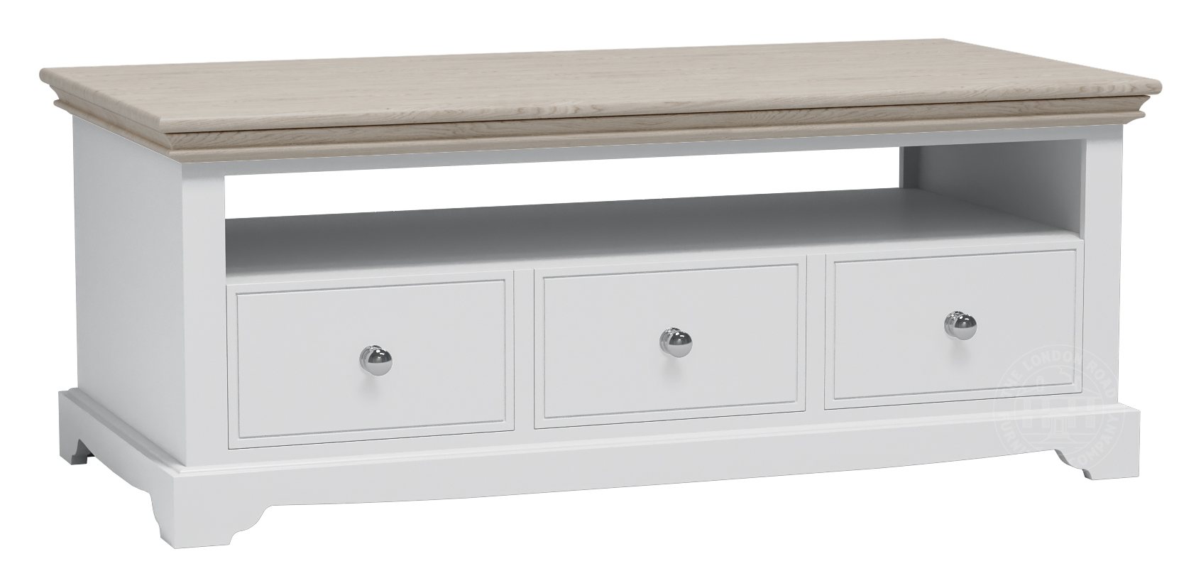 London Road Willow Large Storage Coffee Table with Open Shelf & 6 ...