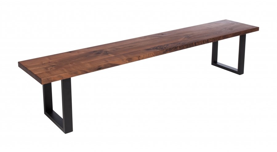 London Road Thor Oak Bench With Metal Leg - London Road Furniture