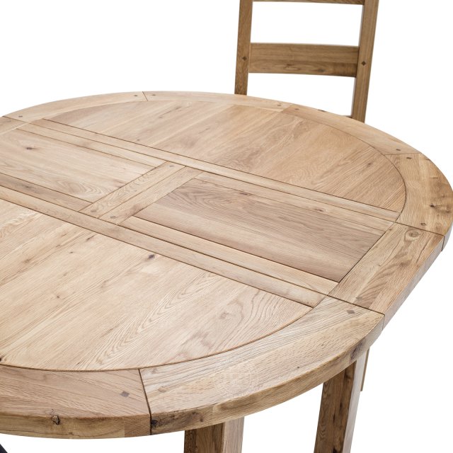 London Road Reims Extending Round Oak Dining Table - London Road Furniture